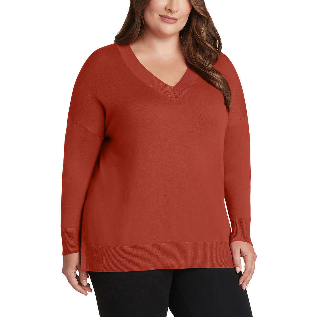 Matty M Women's Lightweight Knit V-Neck Tunic Length Sweater – Letay Store